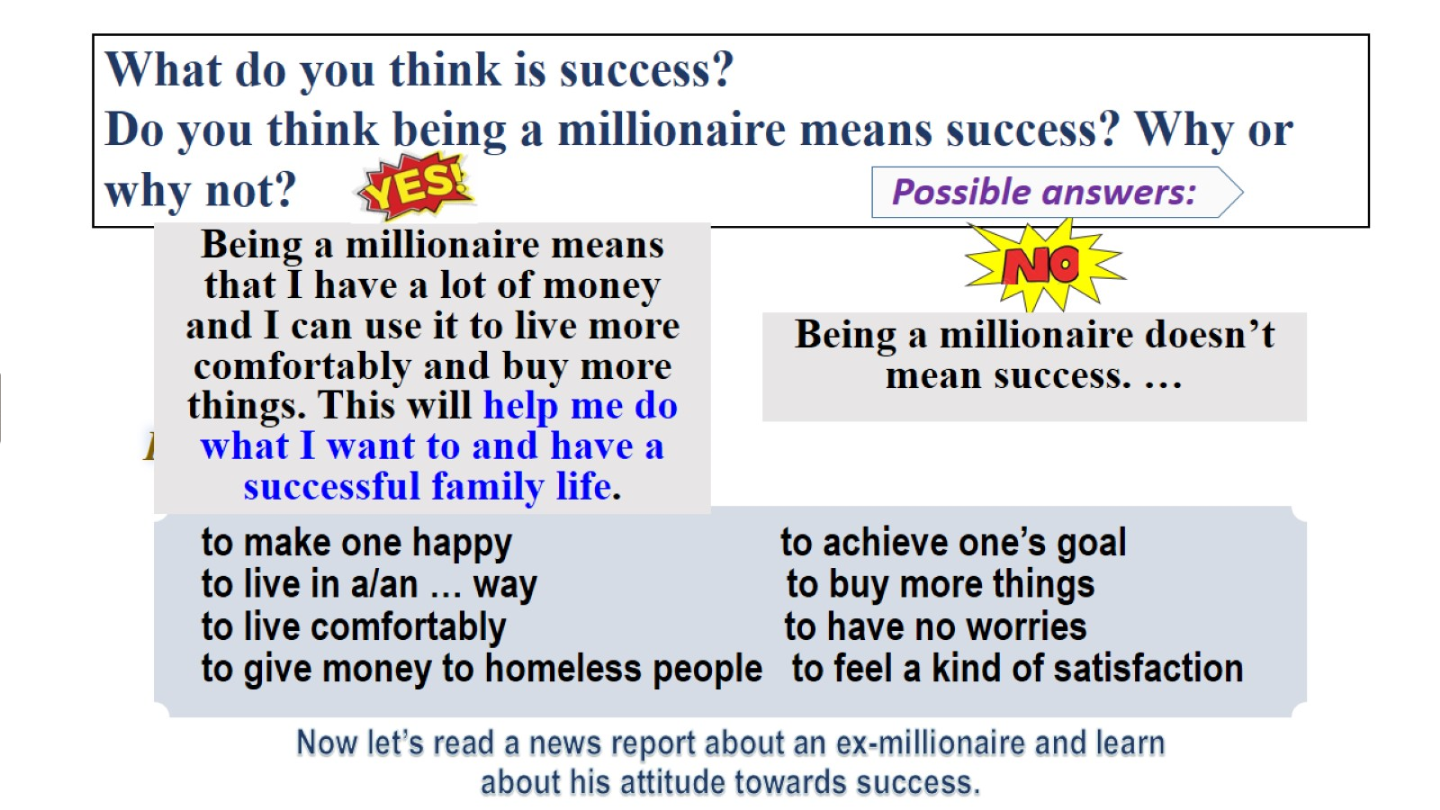 Unit 2 Lesson 1 Money VS Success（教学课件）-高中英语北师大版（2019）选择性必修第一册_正确云资源