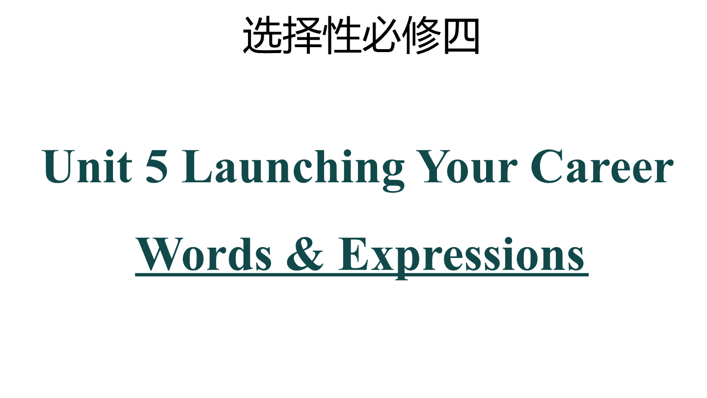 人教版选择性必修第四册Unit5 Launching Your Career Words 词汇讲解_正确云资源